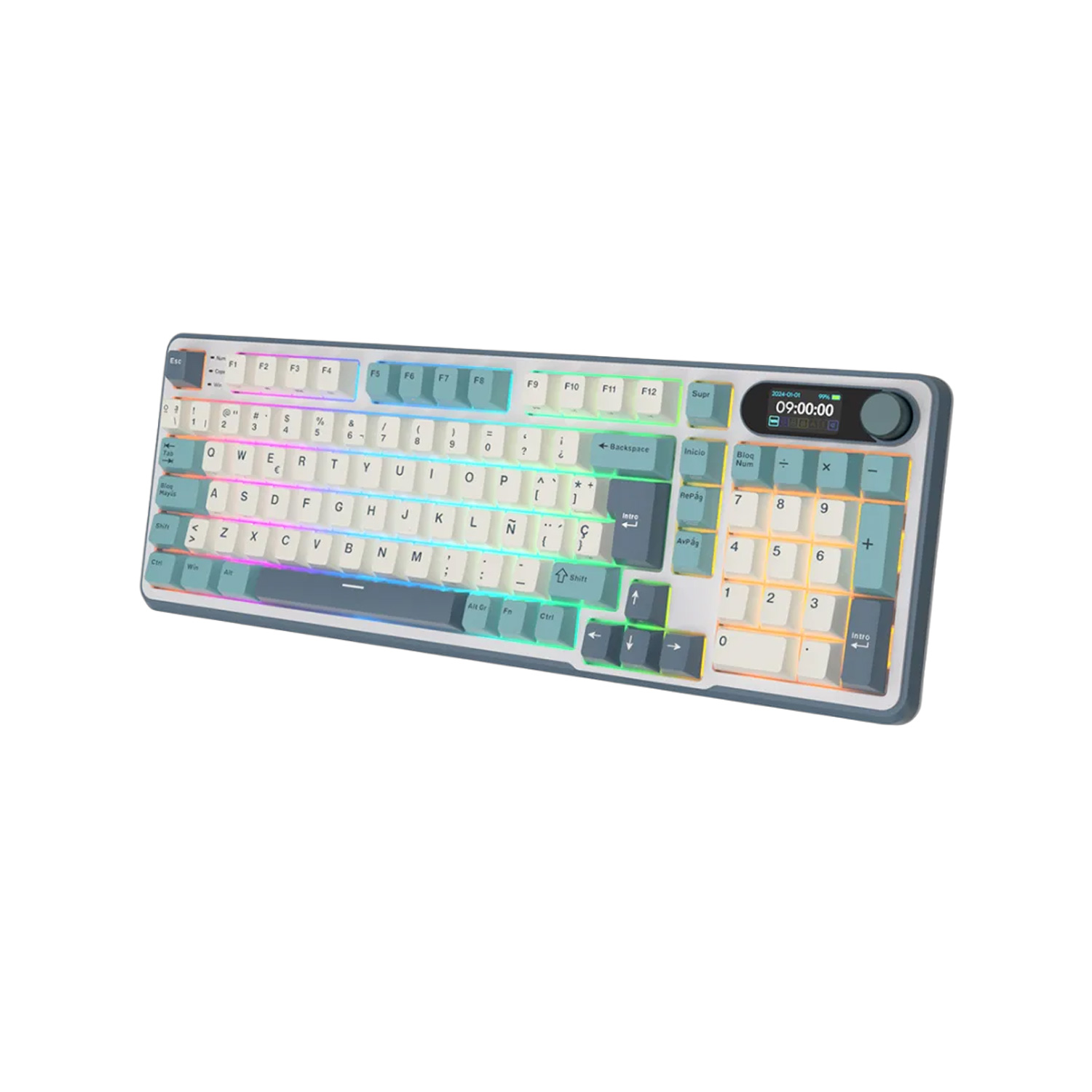 Teclado Mecánico Gamer Royal Kludge RK-S98 Inalámbrico SP Light Cloud ...