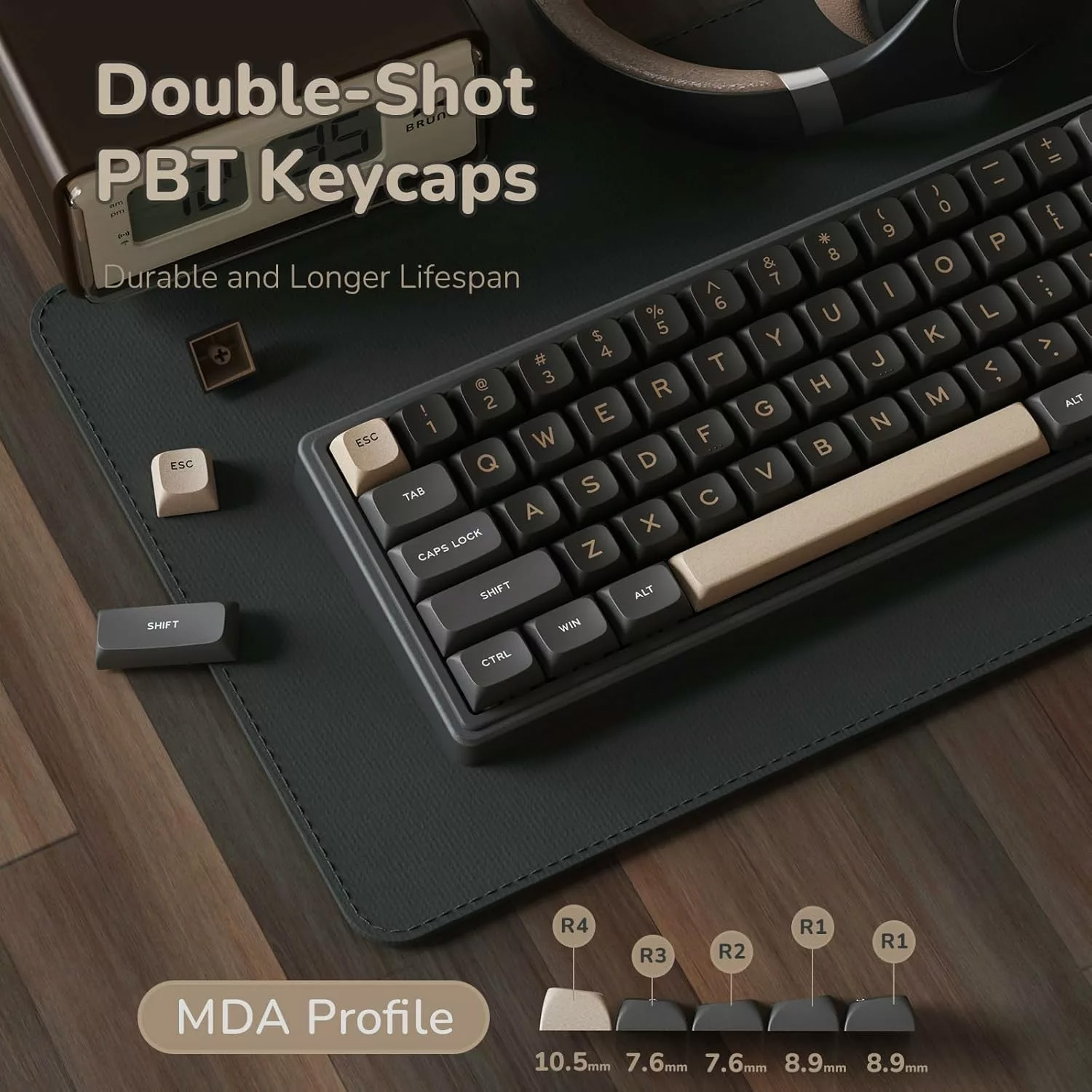 Teclado Mecánico Gamer Royal Kludge RK R65 Cableado SP Phantom Brown ...